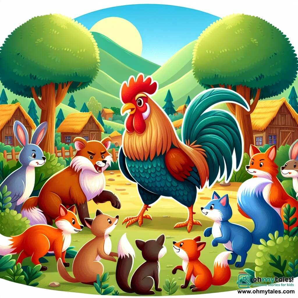 The Brave Rooster's Triumph | Animal story | 7-8 years old | Tale